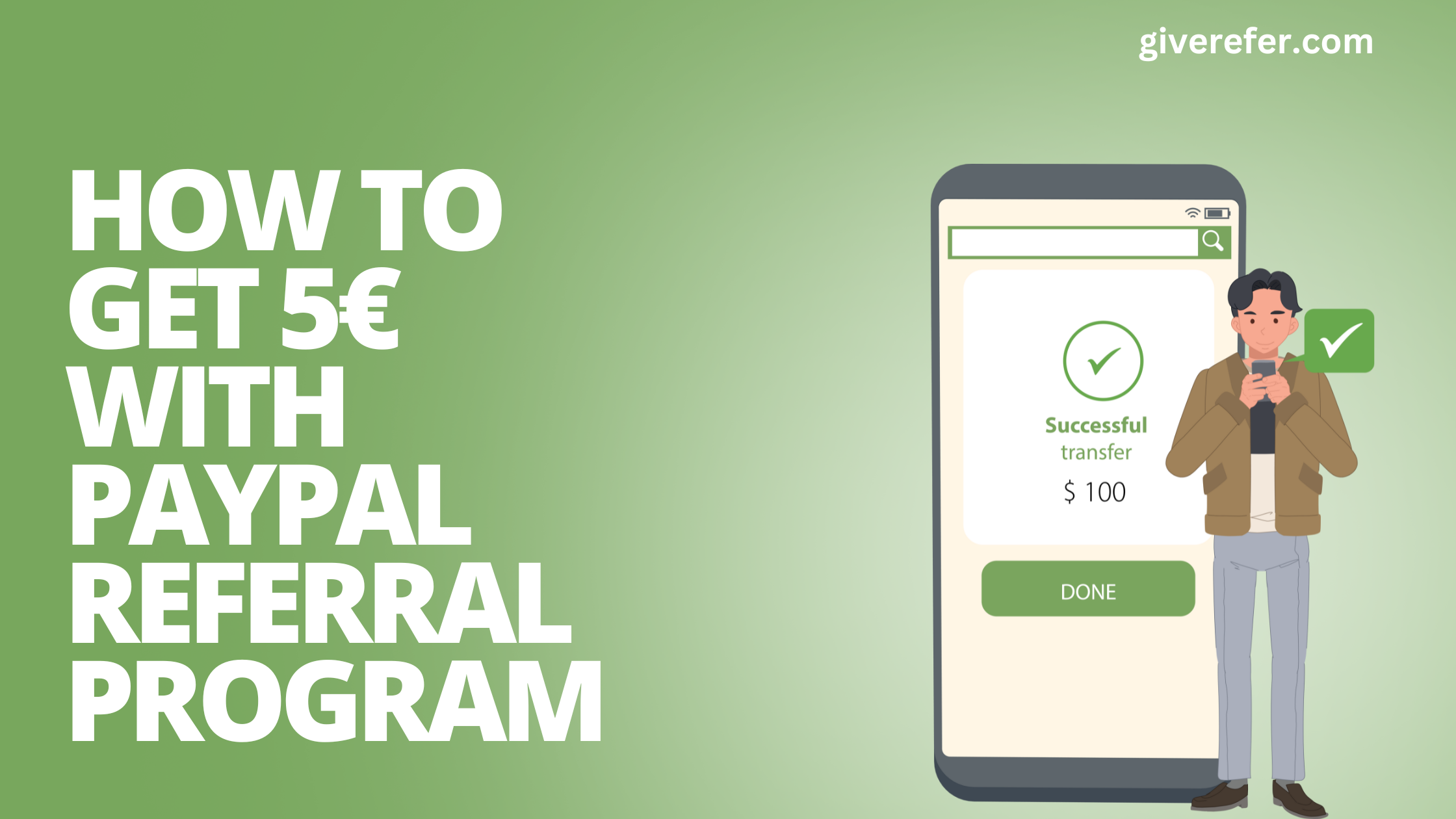 How to get 5€ with Paypal referral program - Give Refer